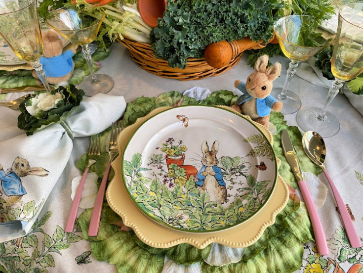 A Peter Rabbit Tablescape for Easter - Celebrate & Decorate
