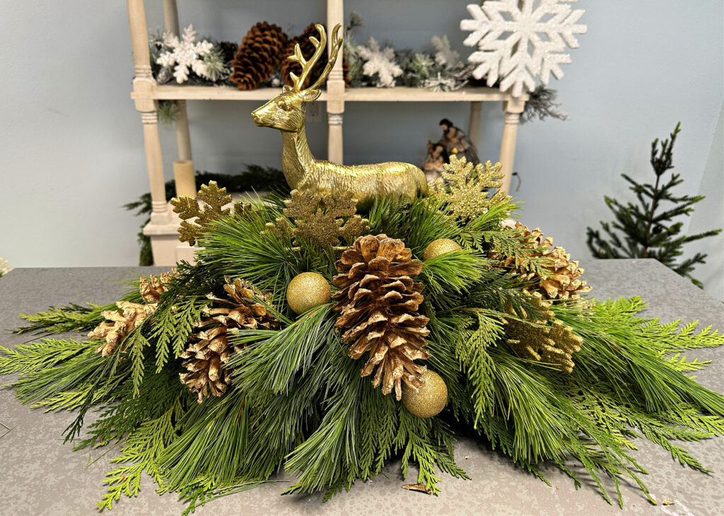 How to make a Christmas centerpiece with greenery - Celebrate & Decorate