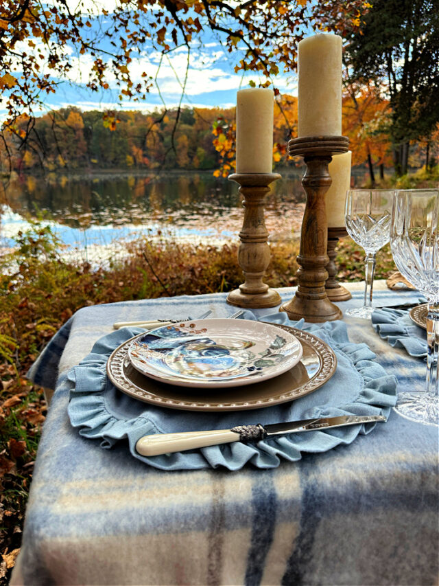 A Lakeside Fall Table for Two - Celebrate & Decorate