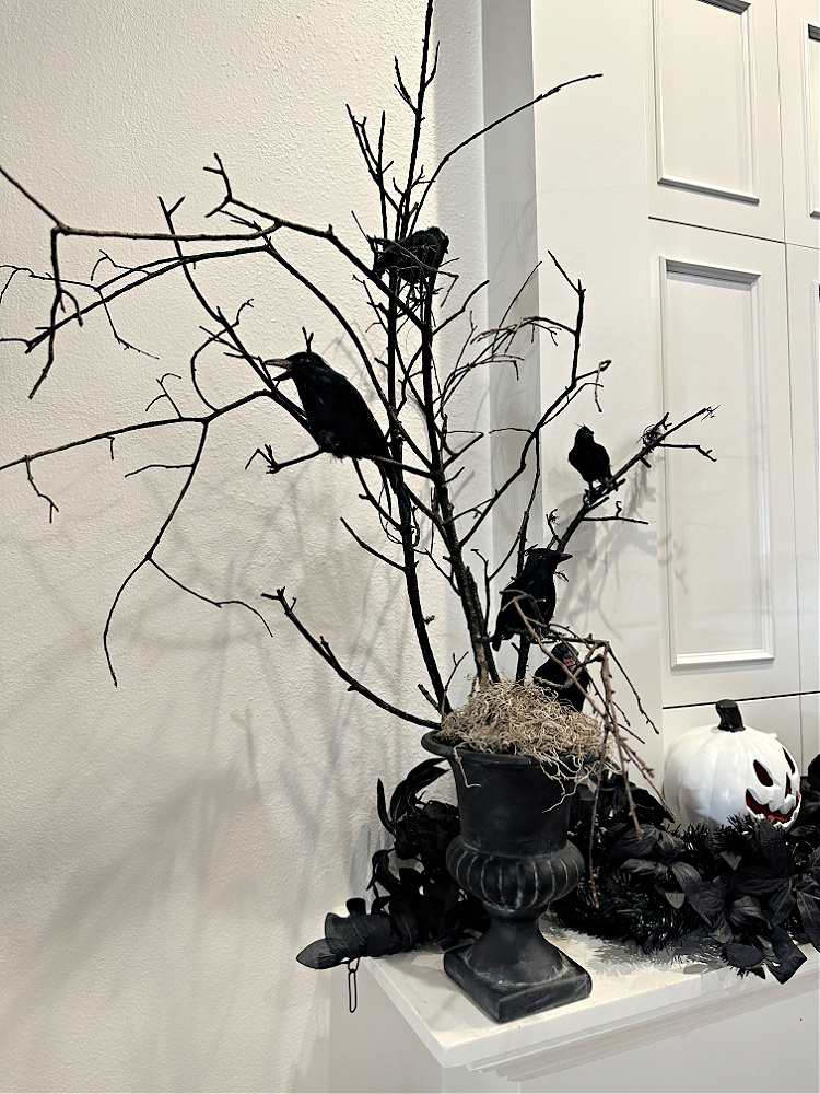 How to Make a Spooky Halloween Tree with Branches and Black Crows ...